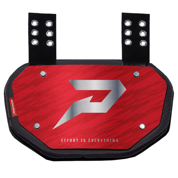 Phenom Elite Football Back Plate - Red with Chrome P Logo – Gutsy Athletic